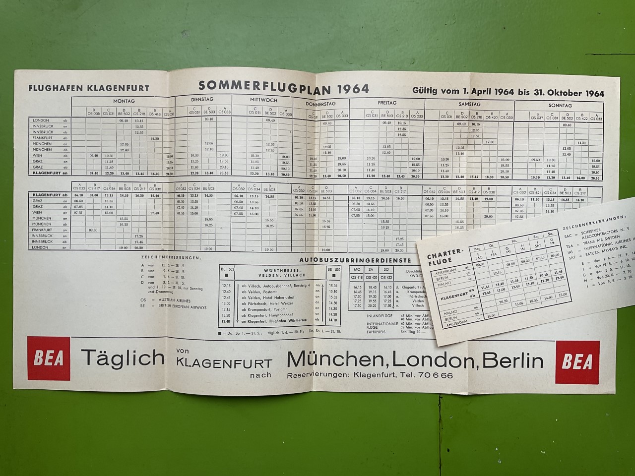 Ein Flughafen wie damals: Ein 58 Jahre alter Flugplan aus dem Jahr 1964 ...